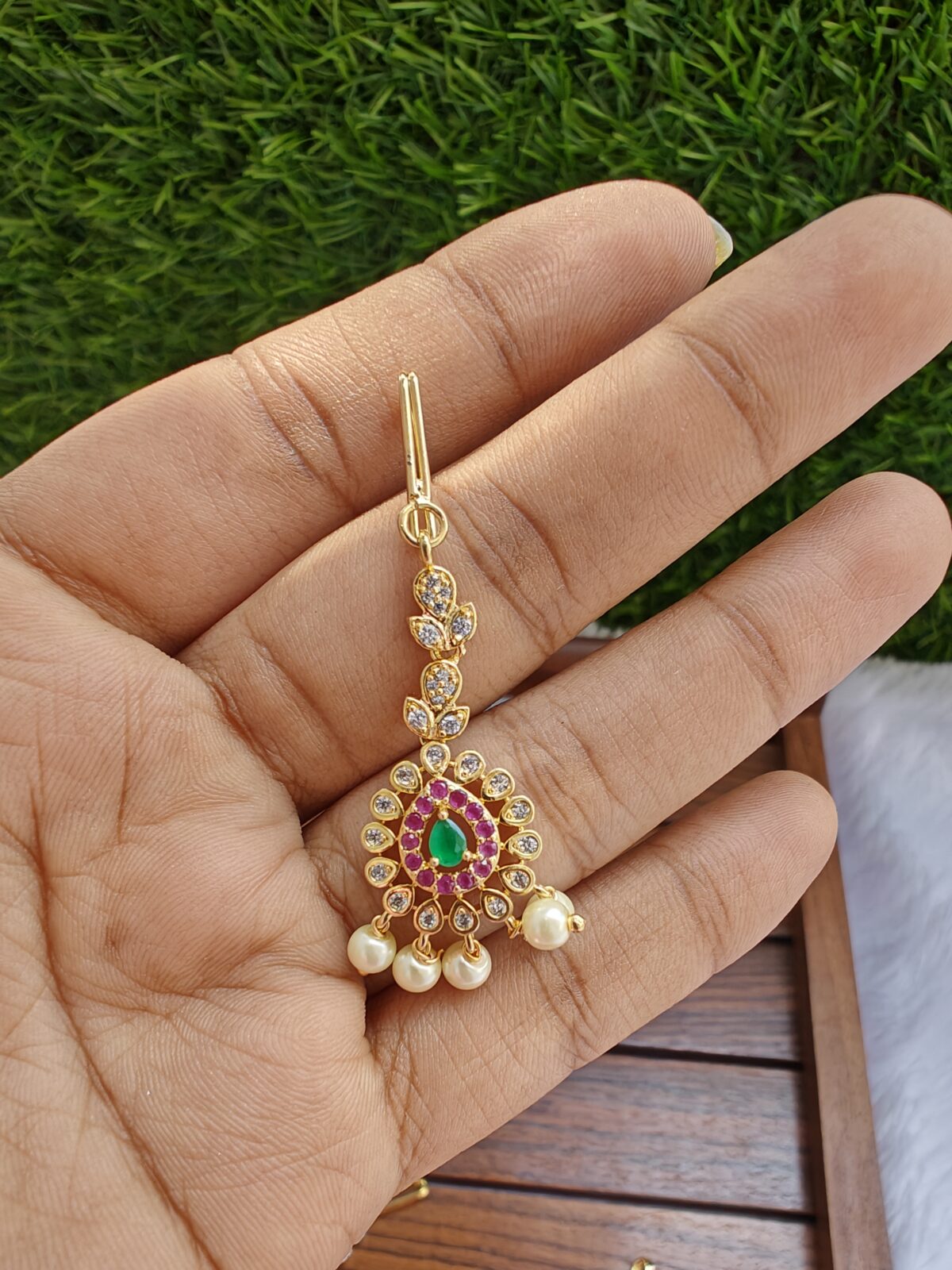 Tikka / Papidi Chain with Pearls – SPB Elegant